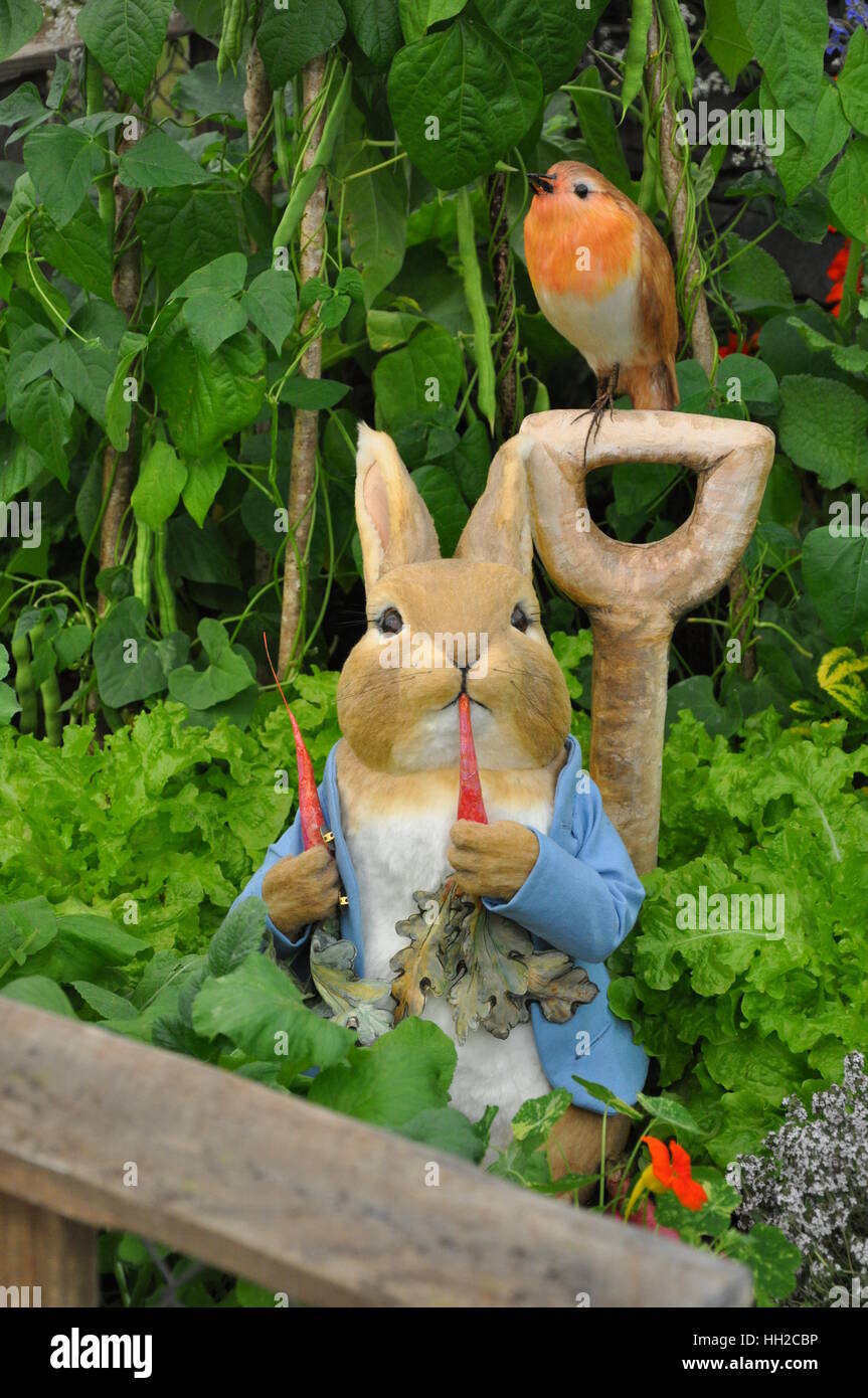 Peter rabbit in a vegetable garden, Great Pavilion, Chelsea Flower Show ...