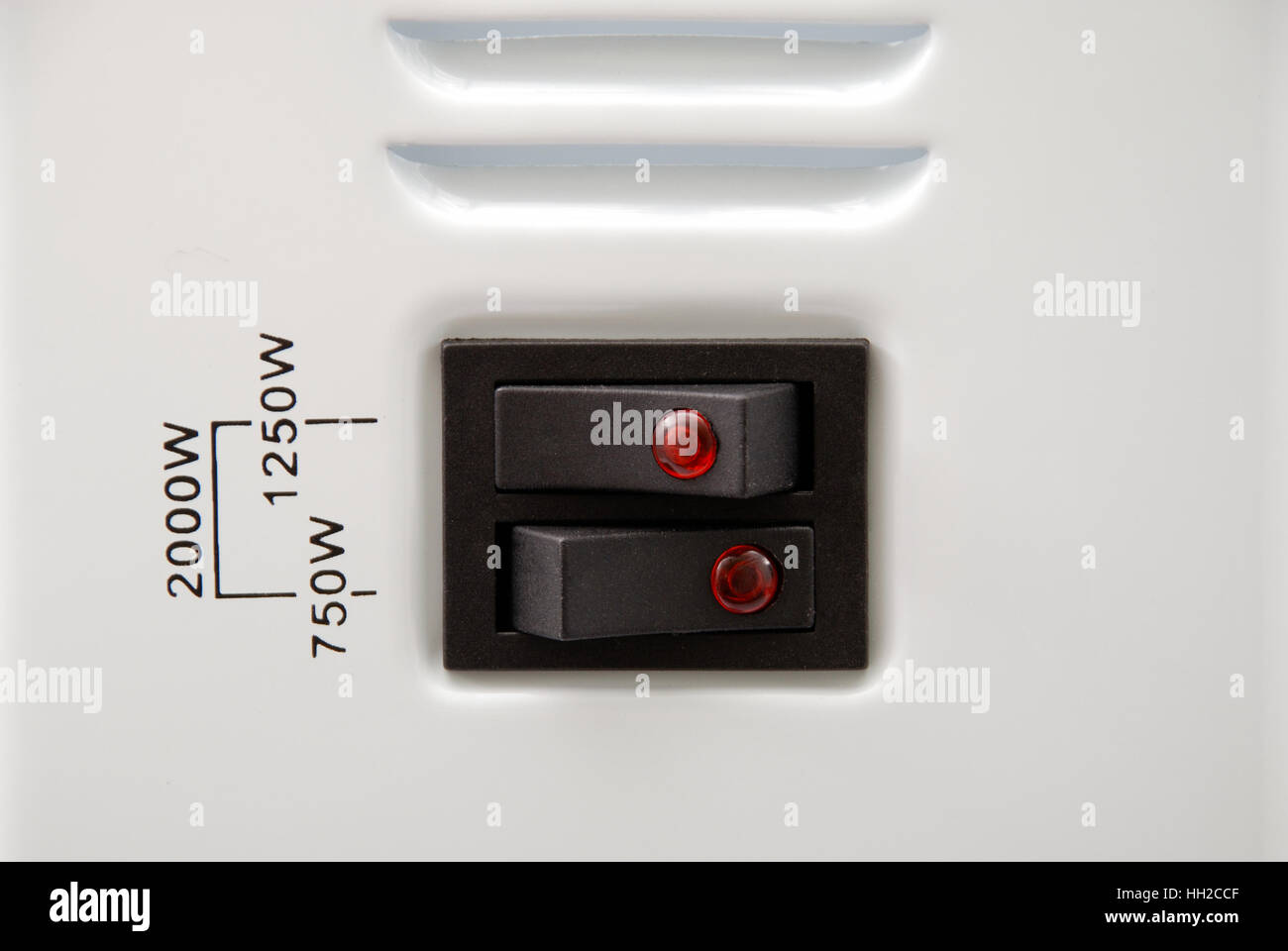 Black power switch for two modes heater Stock Photo - Alamy