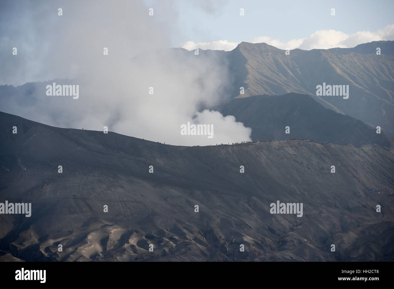Mount Bromo eruption during morning Stock Photo - Alamy