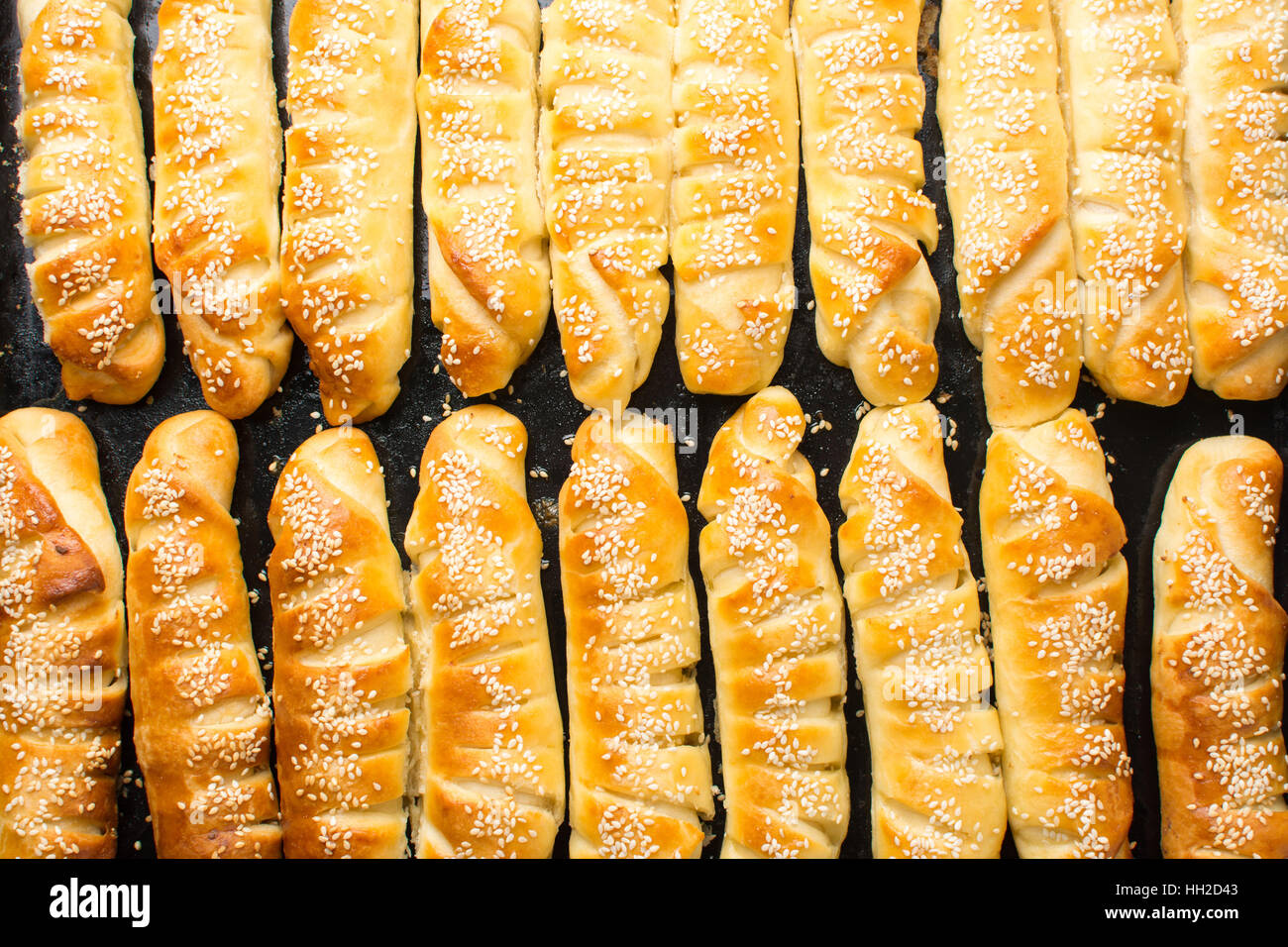 Baked puff pastry sesame hi-res stock photography and images - Alamy