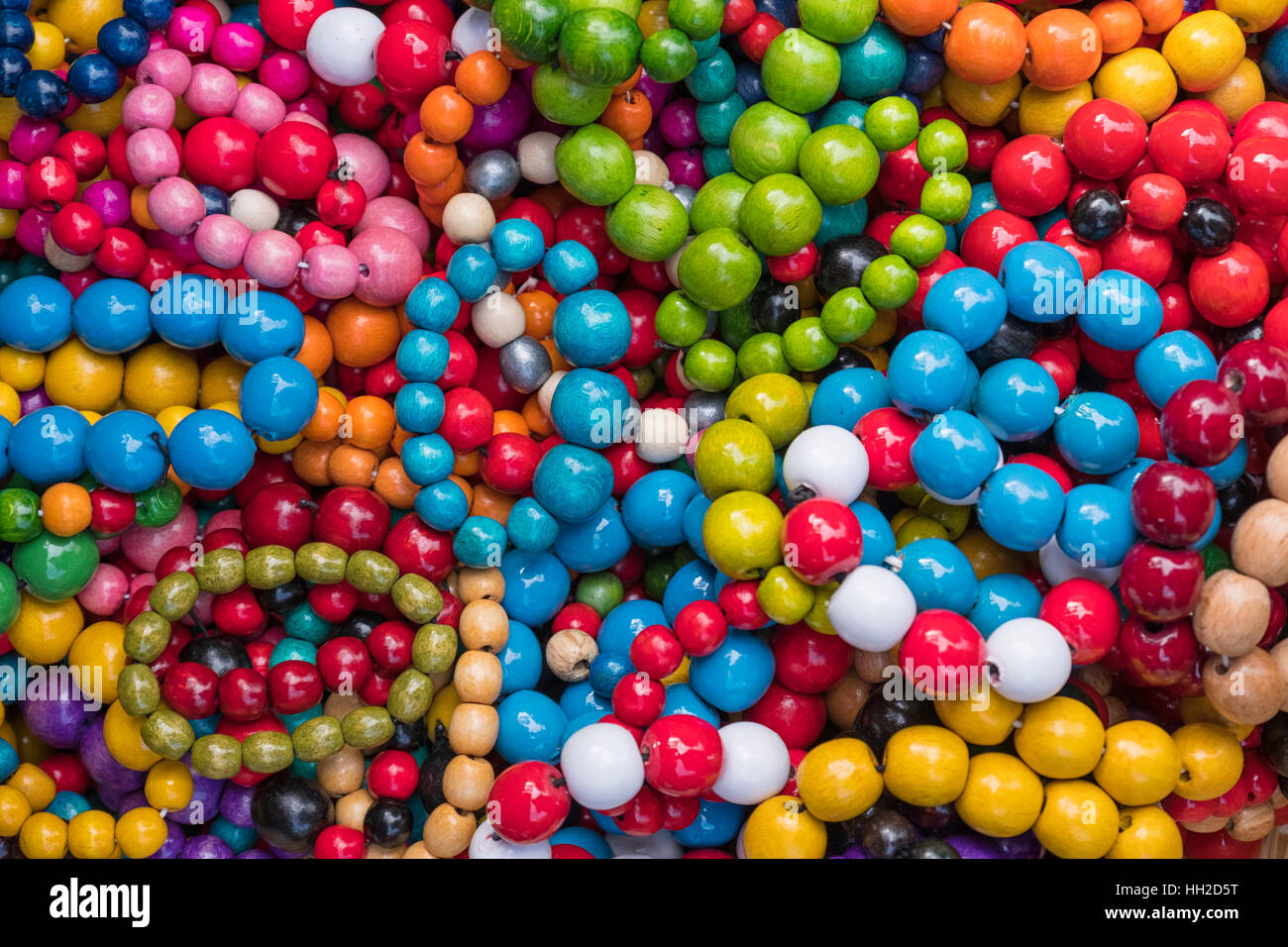 Colored wood bead necklace hi-res stock photography and images - Alamy
