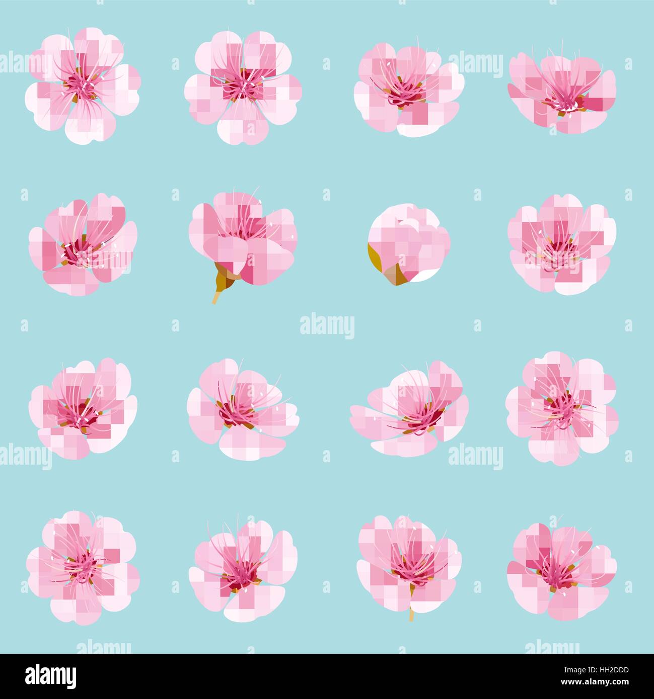 Branch light pink sakura Stock Vector Images - Alamy