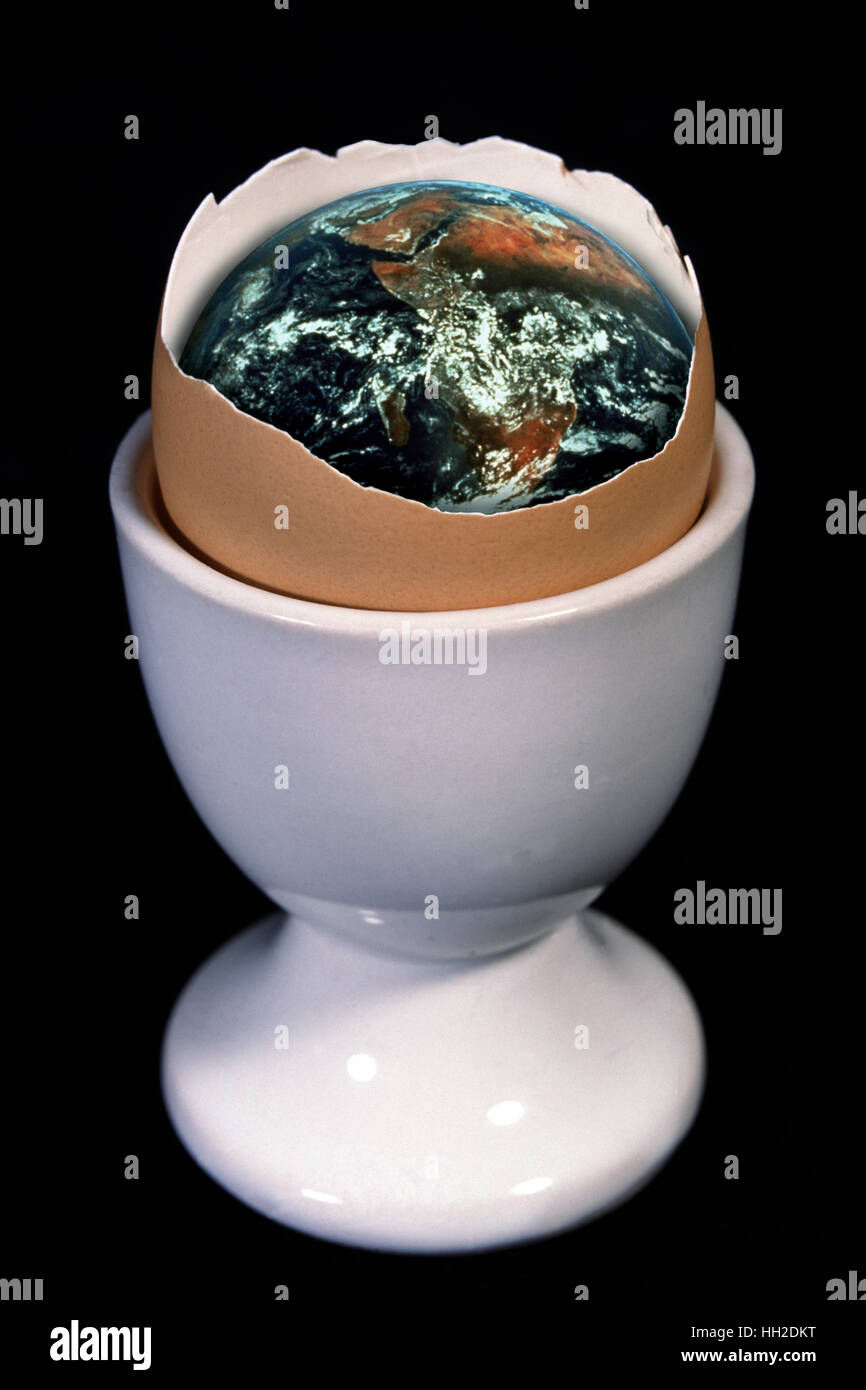 Earth concept with an egg cup hi-res stock photography and images - Alamy