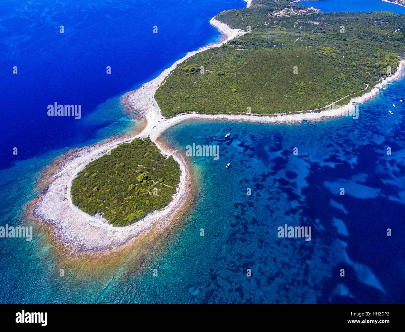 Island Dugi otok, Adriatic sea, Croatia. Famous beach Saharun Stock ...