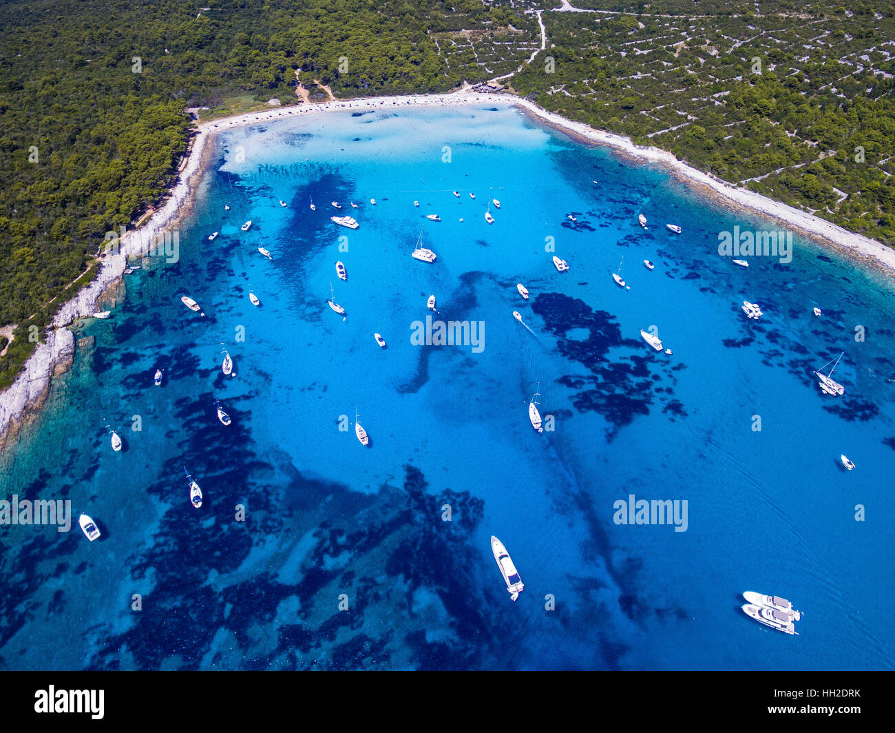 Island Dugi otok, Adriatic sea, Croatia. Famous beach Saharun Stock ...