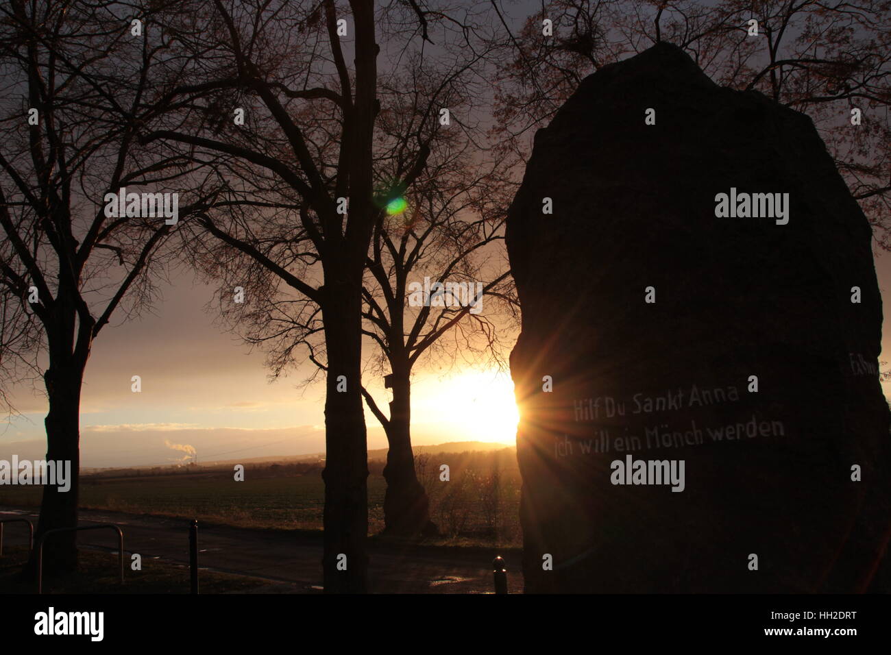 Luther stone near Erfurt Stock Photo - Alamy