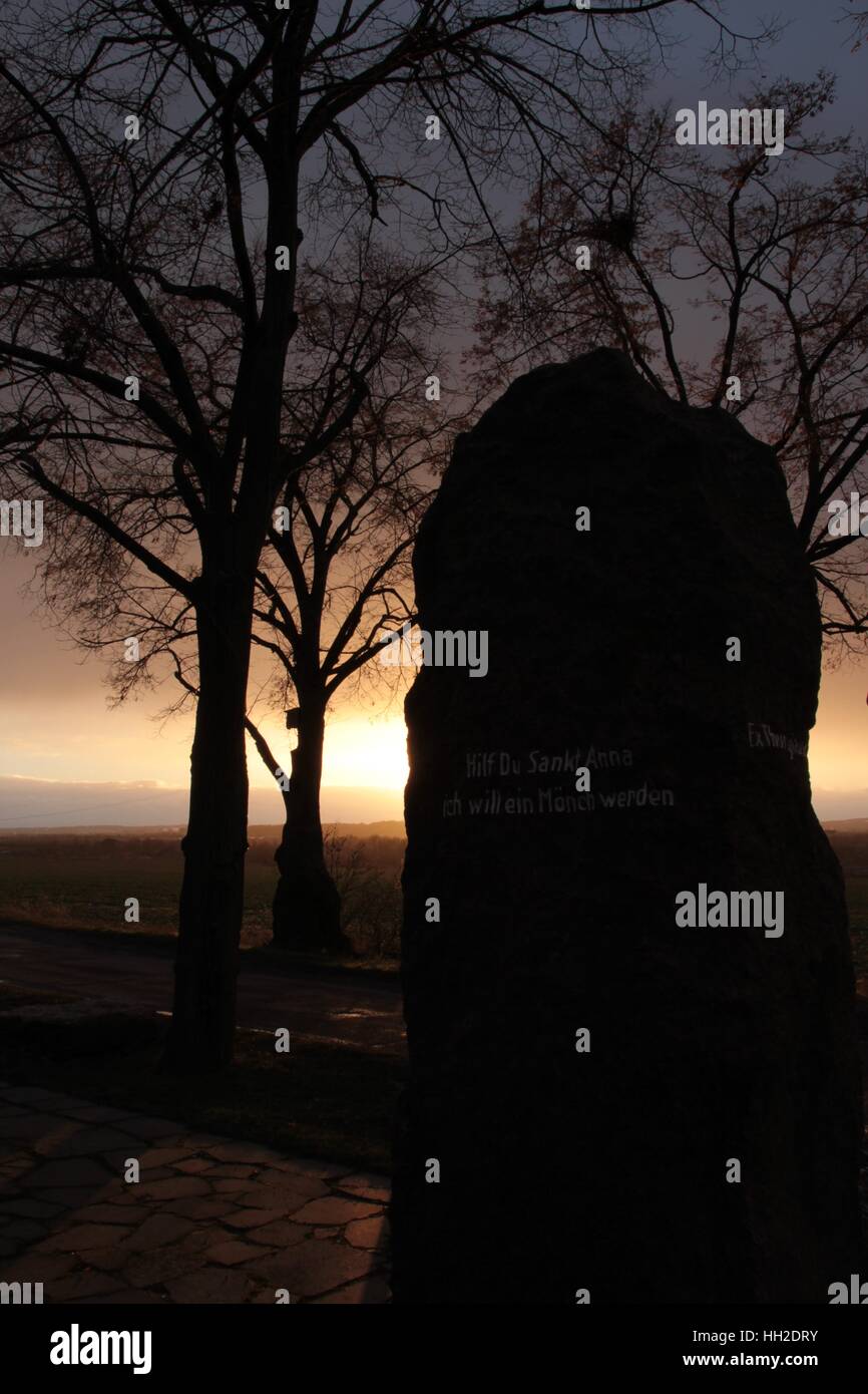 Luther stone near Erfurt Stock Photo - Alamy