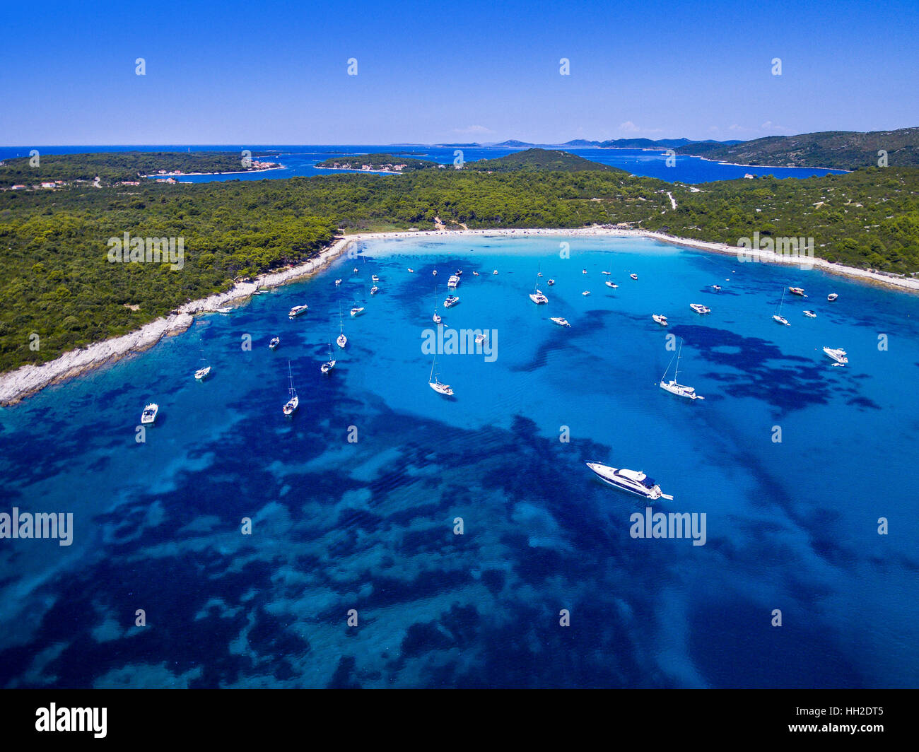 Island Dugi otok, Adriatic sea, Croatia. Famous beach Saharun Stock ...
