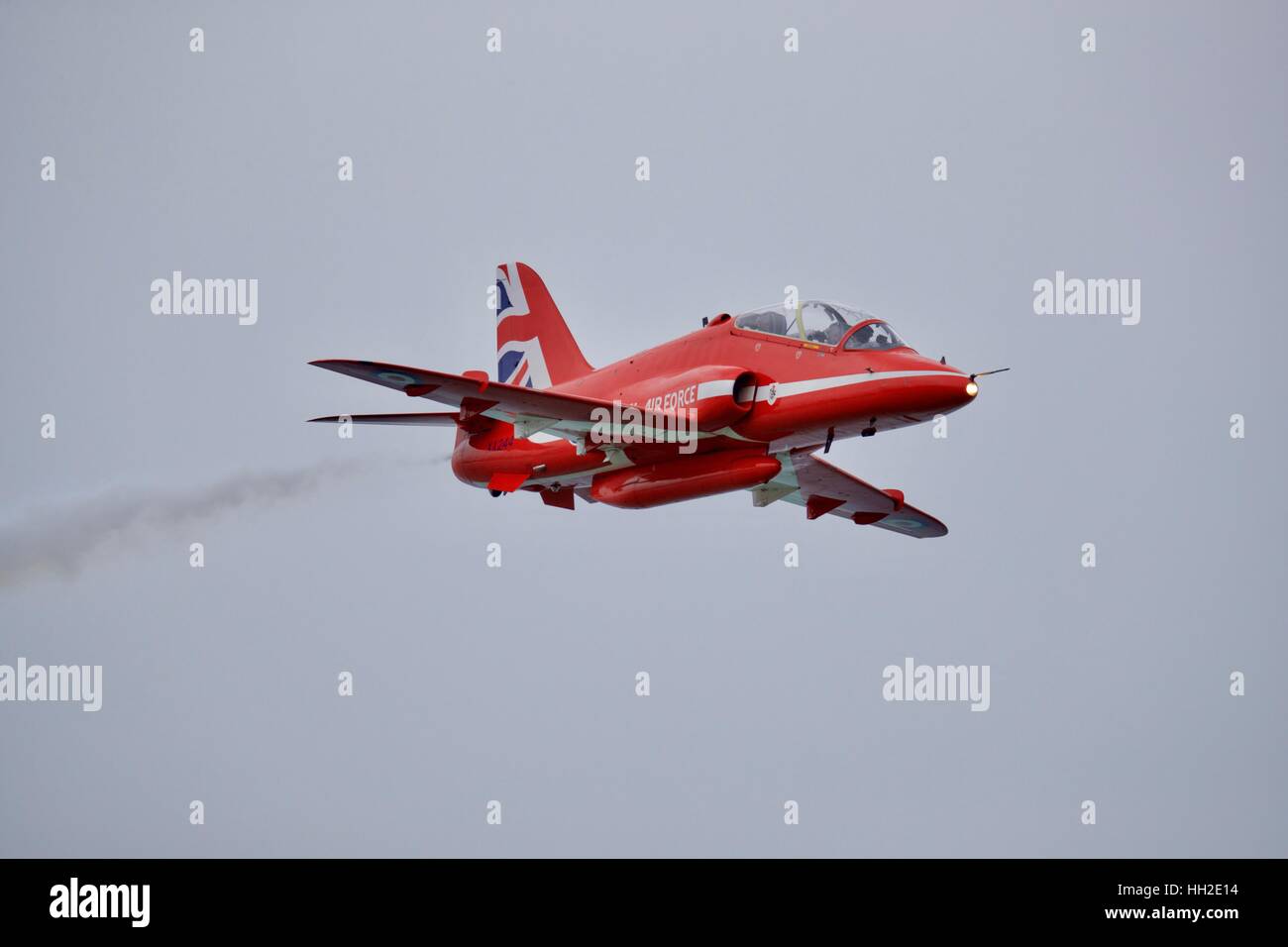 Royal Air Force Red Arrows BAE Hawk flying at Bournemouth Air Festival ...
