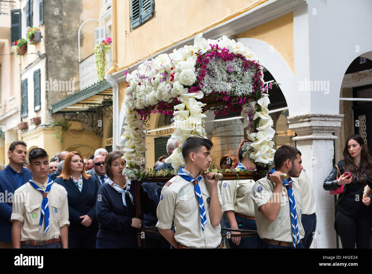 CORFU, GREECE - APRIL 29, 2016: The epitaph processions of Good Friday ...