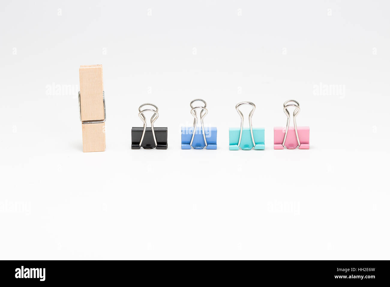 Office Equipment Paper Clips on white background Stock Photo - Alamy