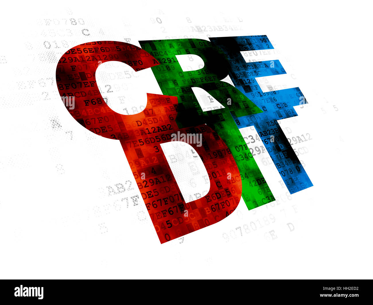 Currency concept: Credit on Digital background Stock Photo - Alamy