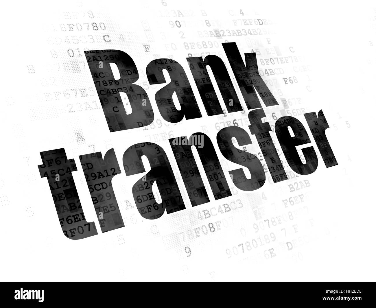 Money concept: Bank Transfer on Digital background Stock Photo - Alamy