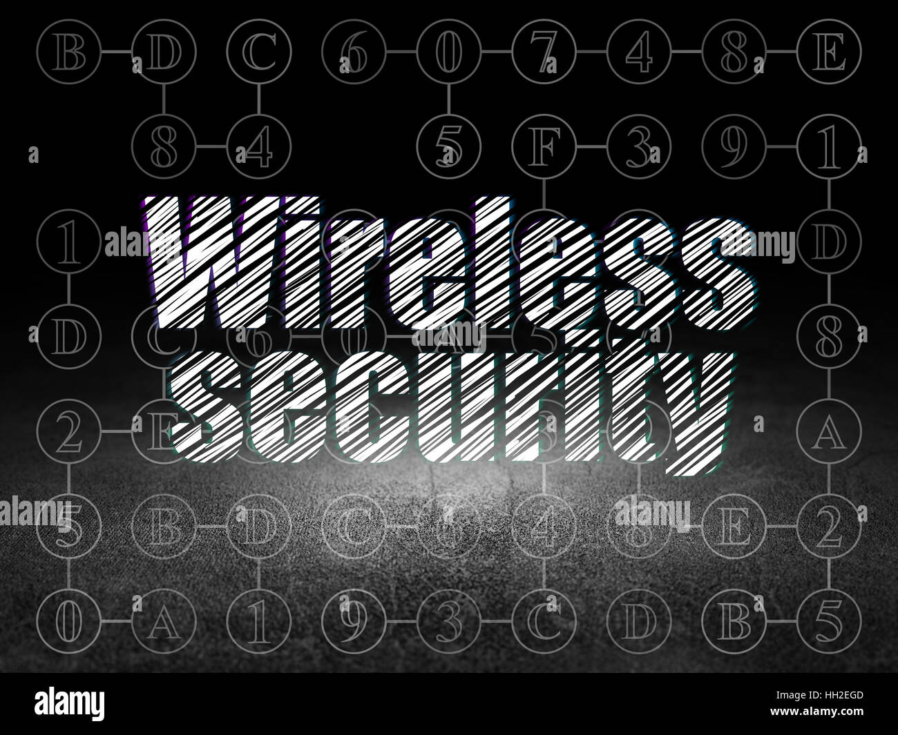 Privacy concept: Wireless Security in grunge dark room Stock Photo - Alamy