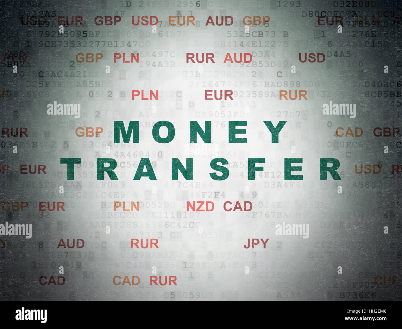 Business concept: Money Transfer on Digital Data Paper background Stock ...