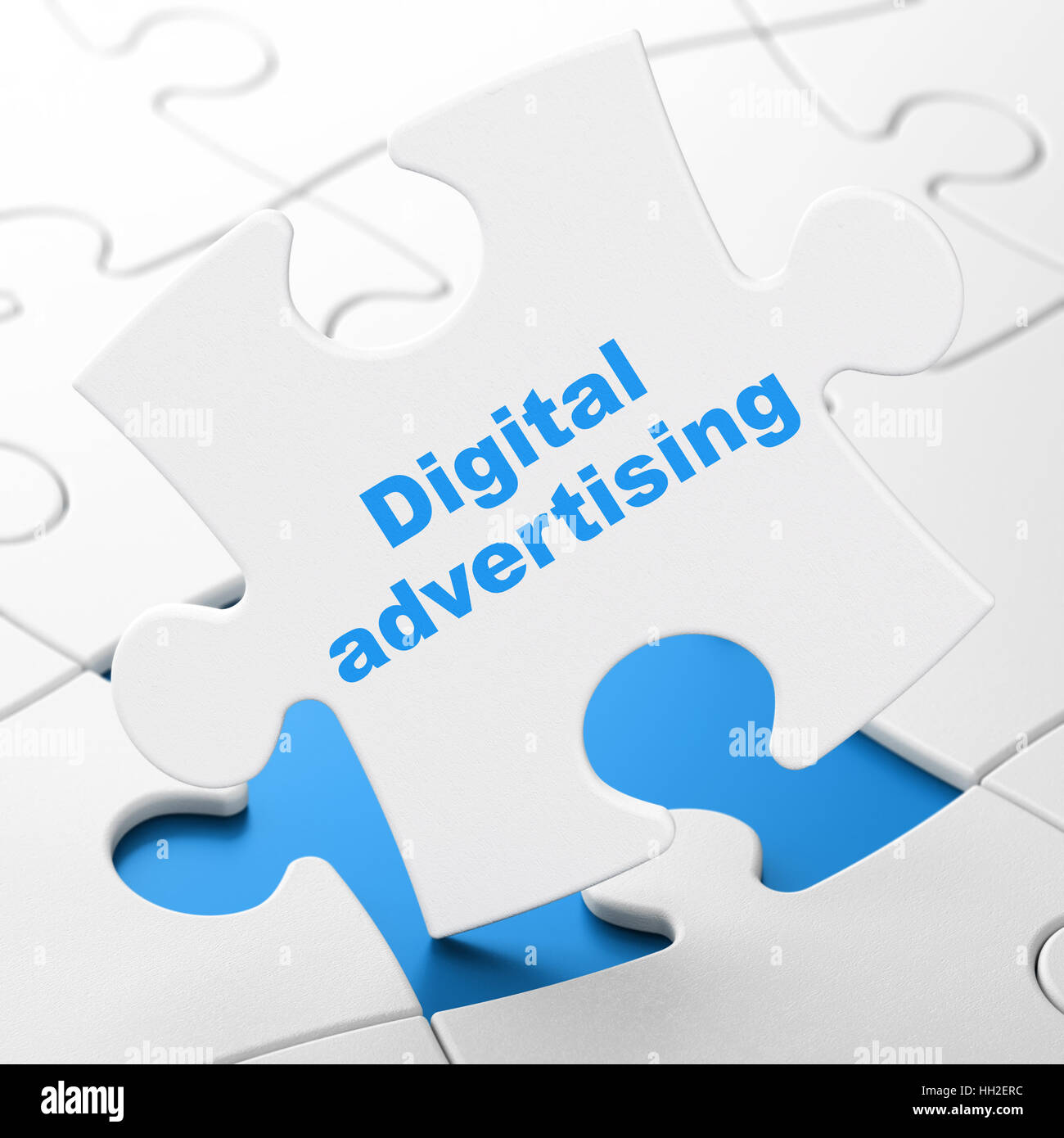 Advertising concept: Digital Advertising on puzzle background Stock ...