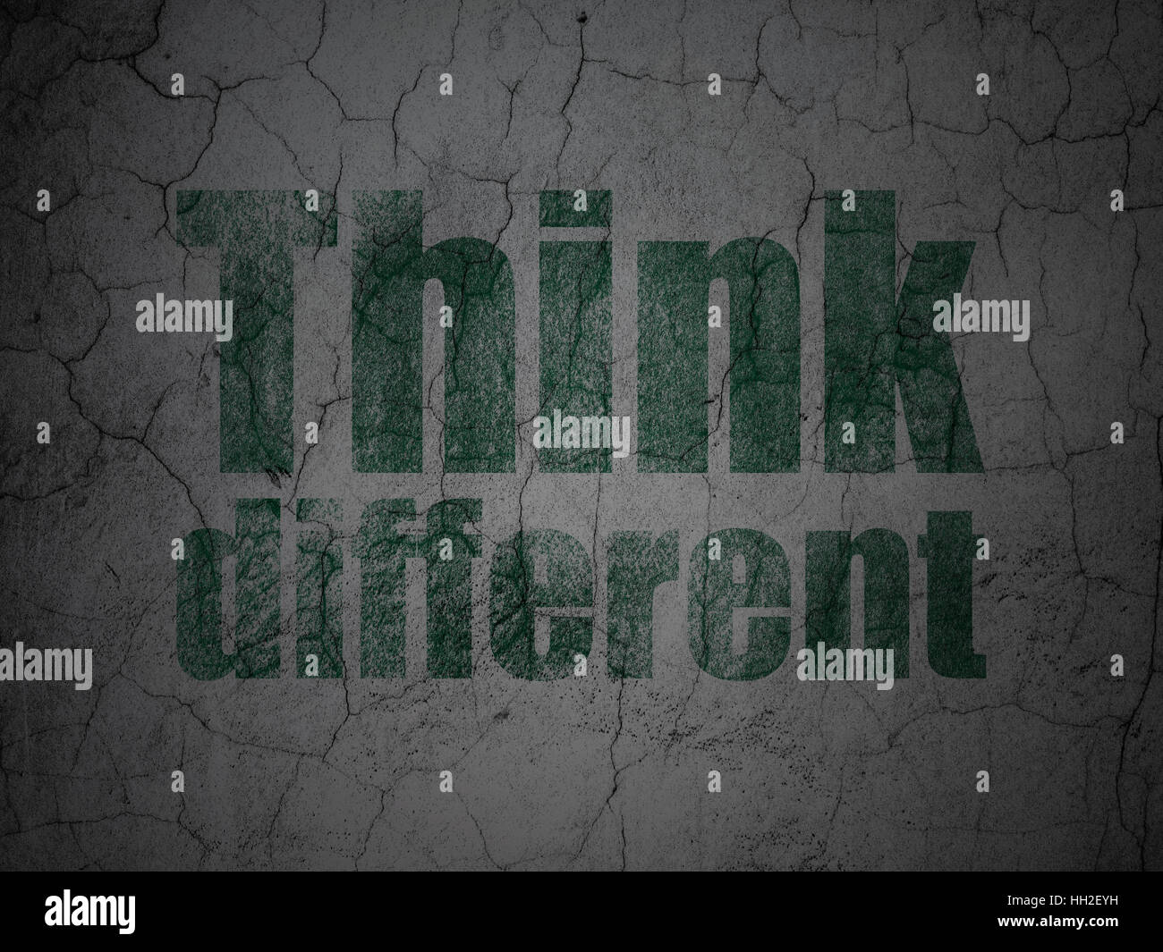Learning concept: Think Different on grunge wall background Stock Photo ...