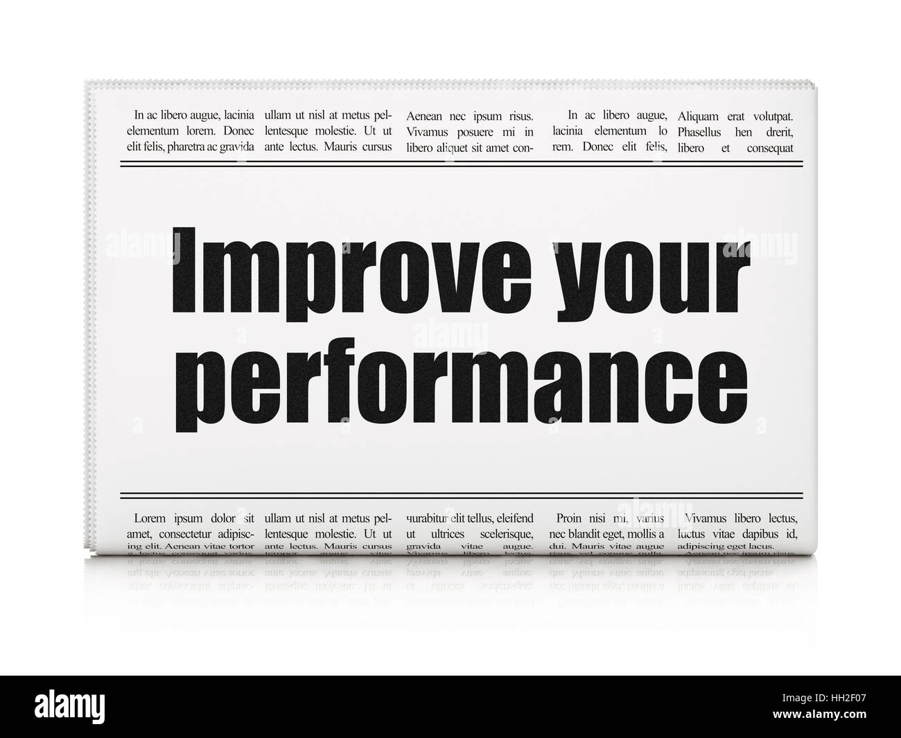 Learning concept: newspaper headline Improve Your Performance Stock ...