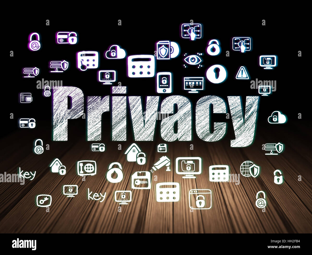 Security concept: Privacy in grunge dark room Stock Photo - Alamy