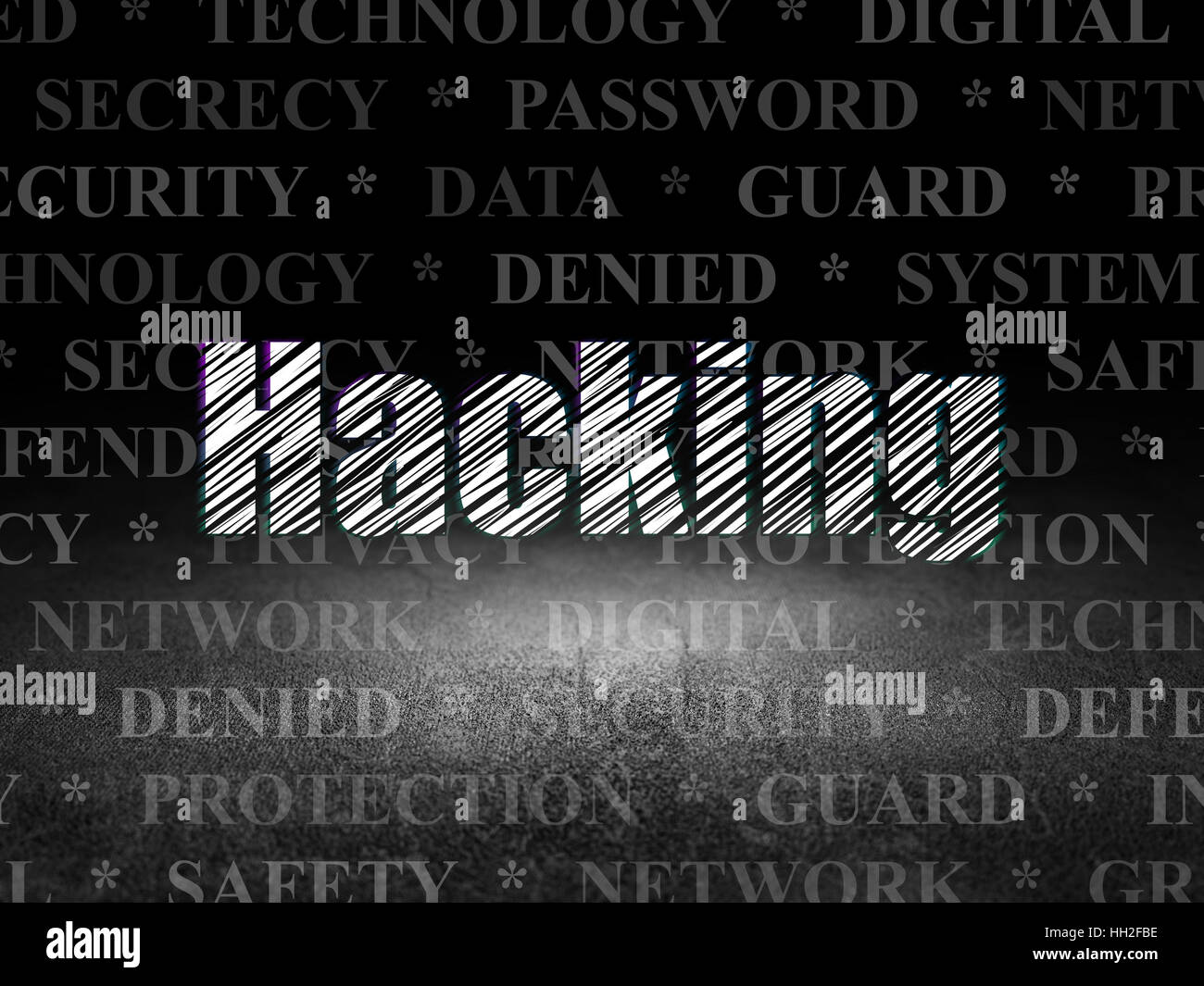 Safety concept: Hacking in grunge dark room Stock Photo - Alamy