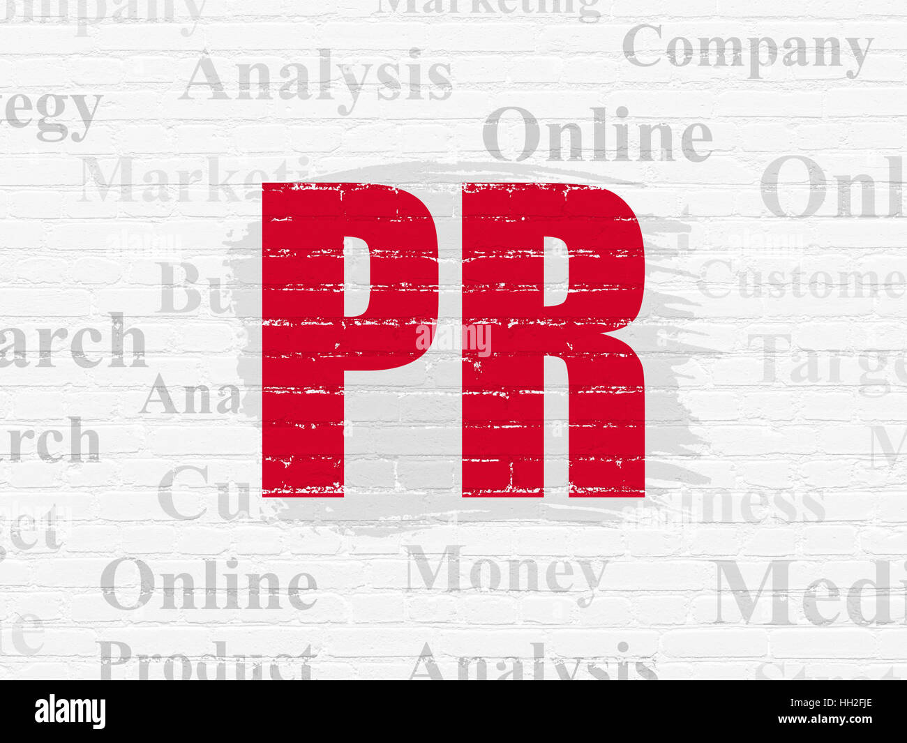 Advertising concept: PR on wall background Stock Photo - Alamy