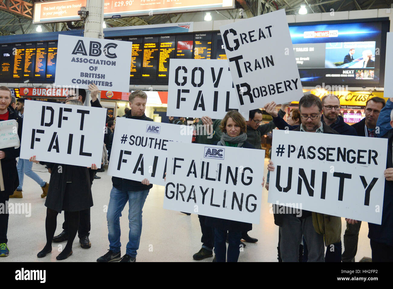 Southern Rail passengers gathered at Victoria station before taking ...