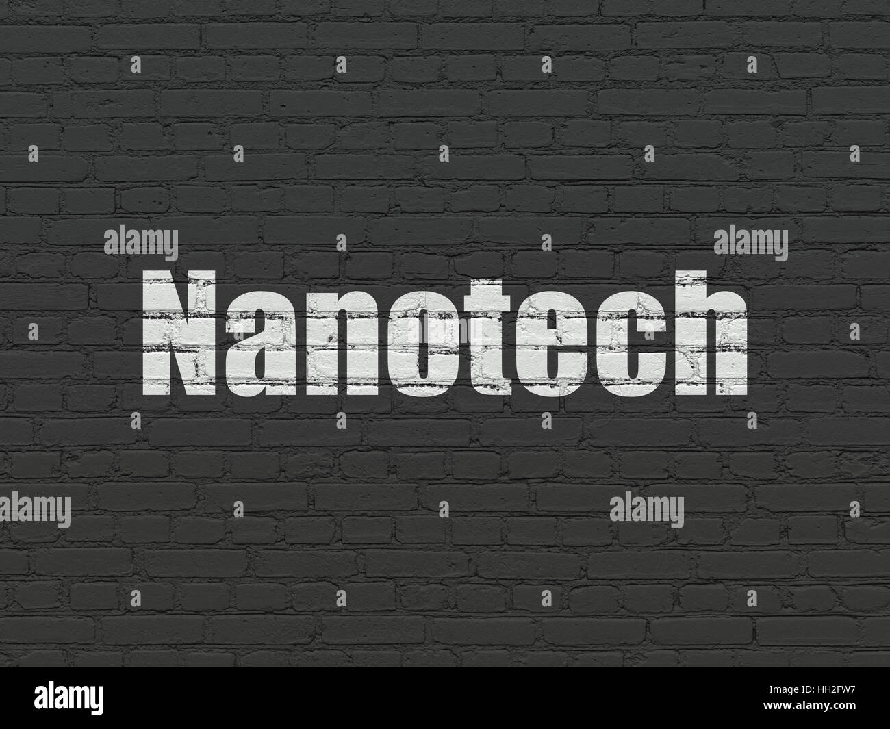 Science concept: Nanotech on wall background Stock Photo - Alamy