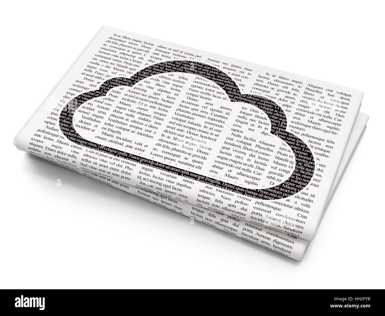 Cloud computing concept: Cloud on Newspaper background Stock Photo - Alamy