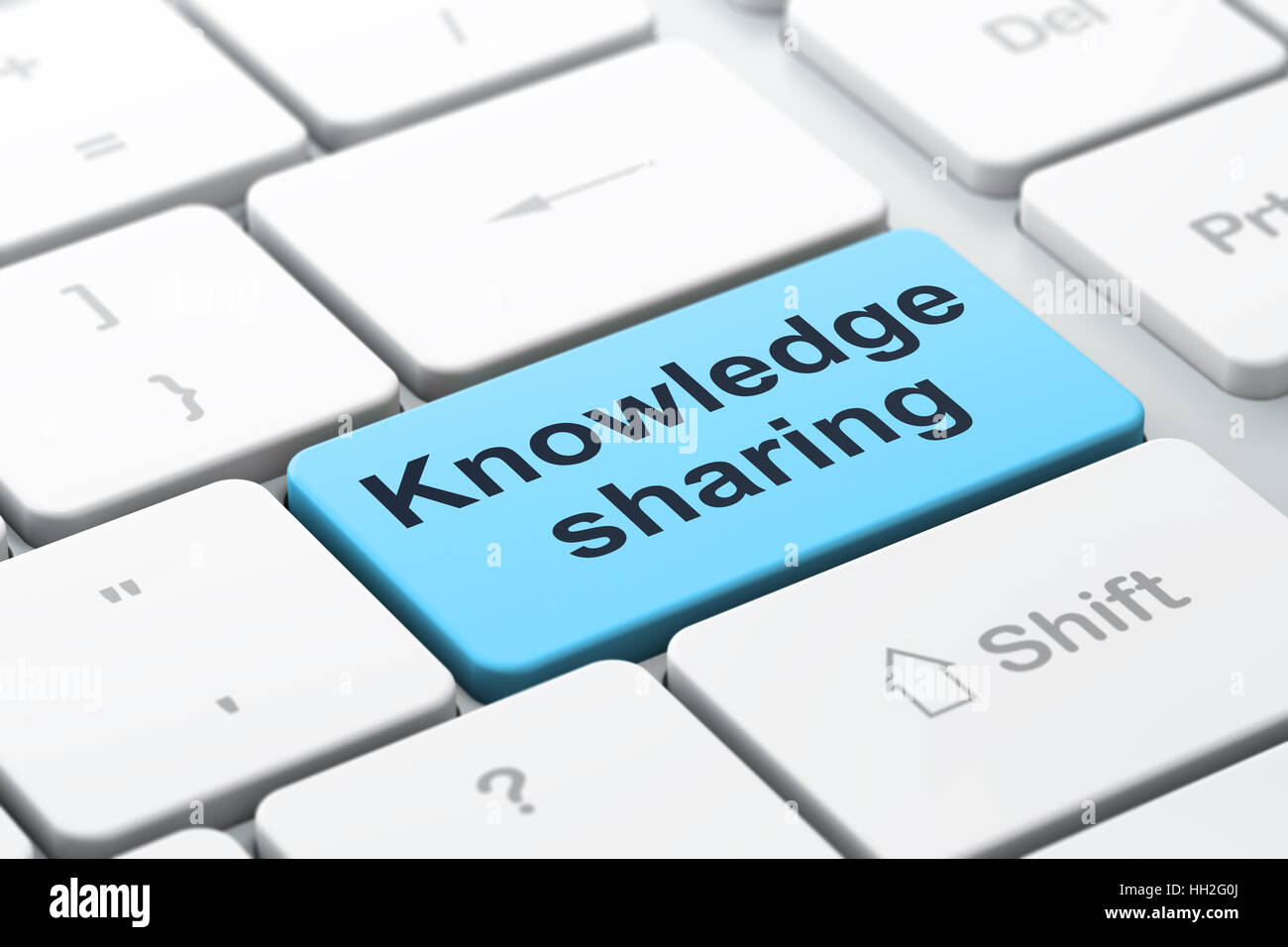Learning concept: Knowledge Sharing on computer keyboard background ...