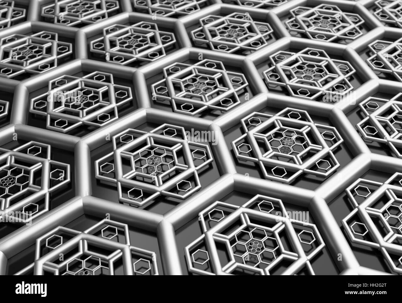 hexagonal abstract background 3d illustration Stock Photo - Alamy