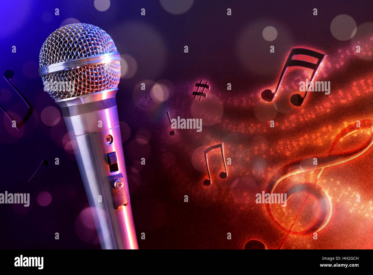 Illustration musical notes microphone hi-res stock photography and ...