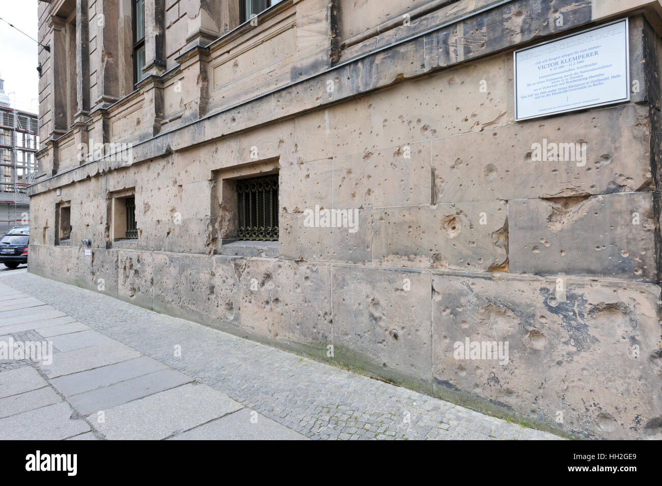 Bullets holes on the exterior wall of a building in Berlin, Germany ...