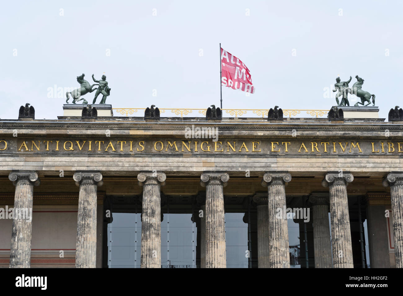 The facade of the Altes Museum with huge columns, Berlin, Germany Stock ...