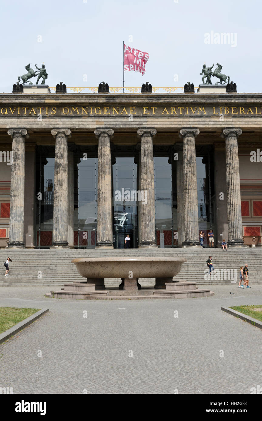 The facade of the Altes Museum with huge columns, Berlin, Germany Stock ...