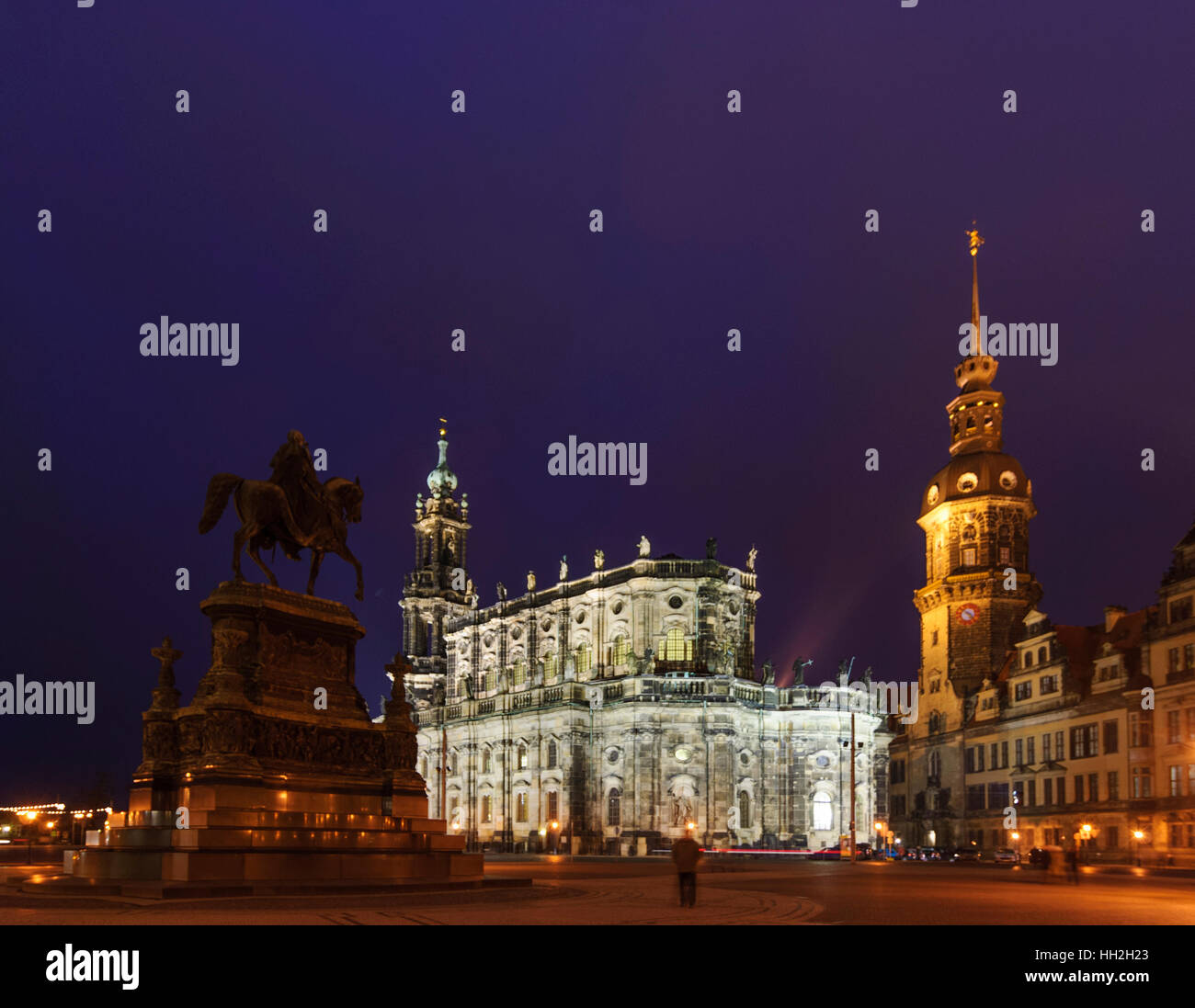 Dresden: Cathedral, castle and monument of king Johann, , Sachsen ...