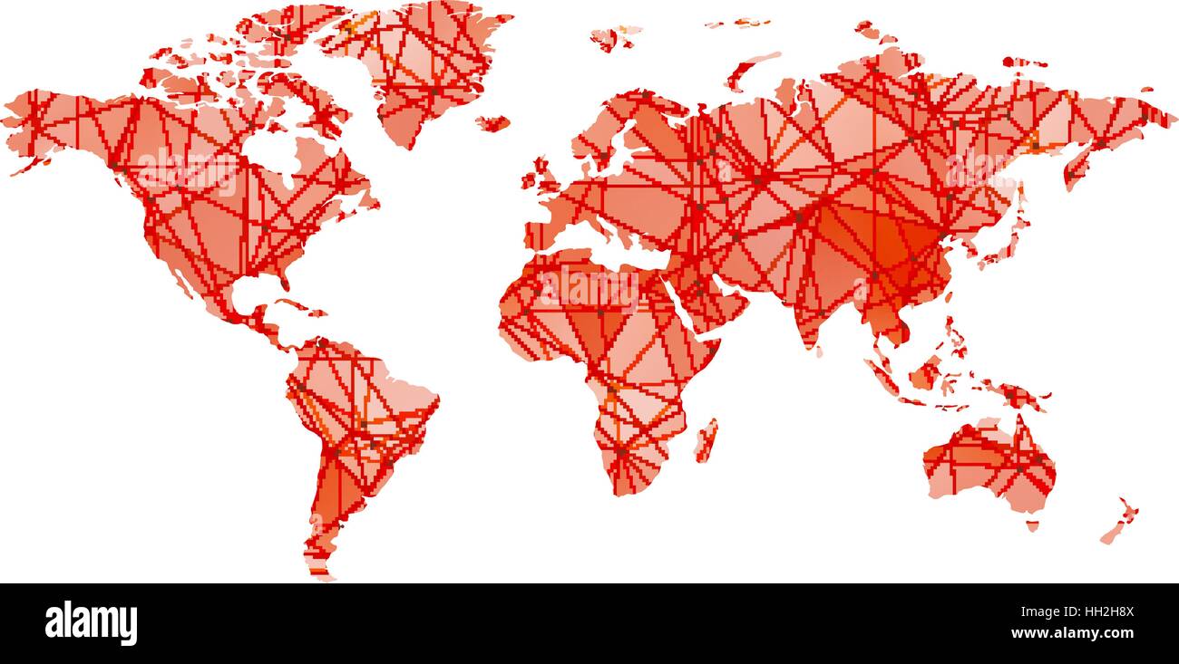 Stylized Map of World Stock Vector Image & Art - Alamy