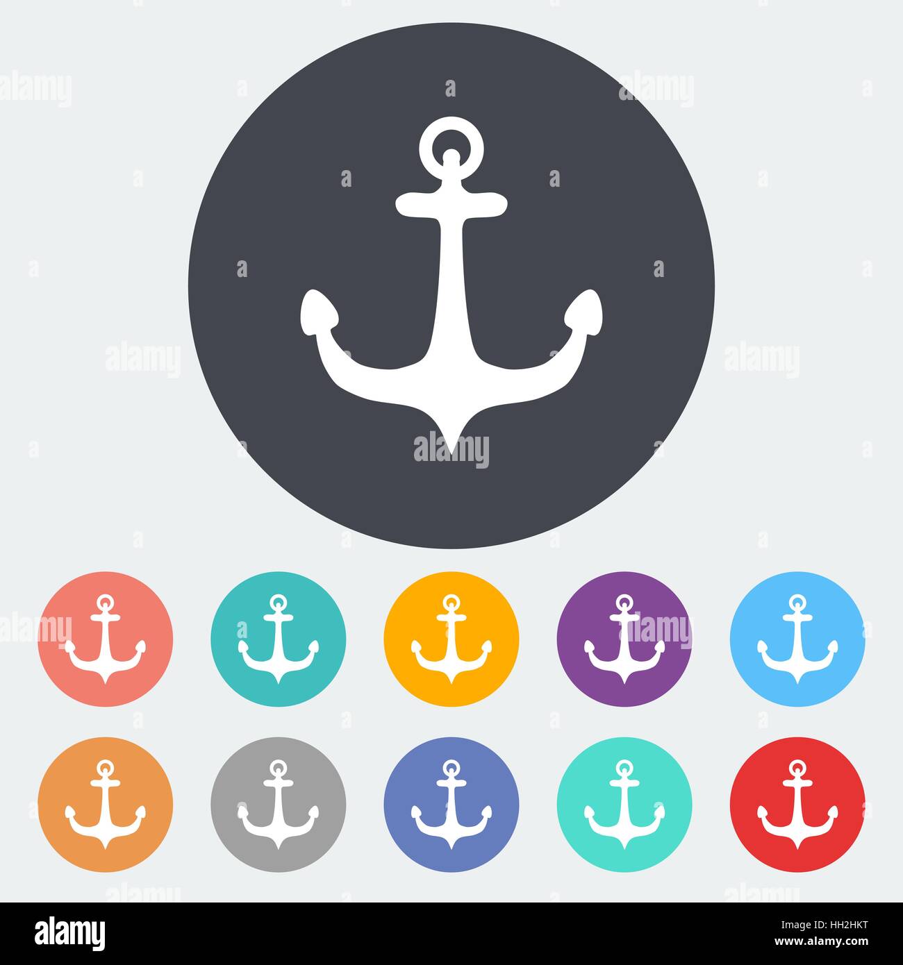 Anchor. Single flat icon on the circle. Vector illustration Stock ...
