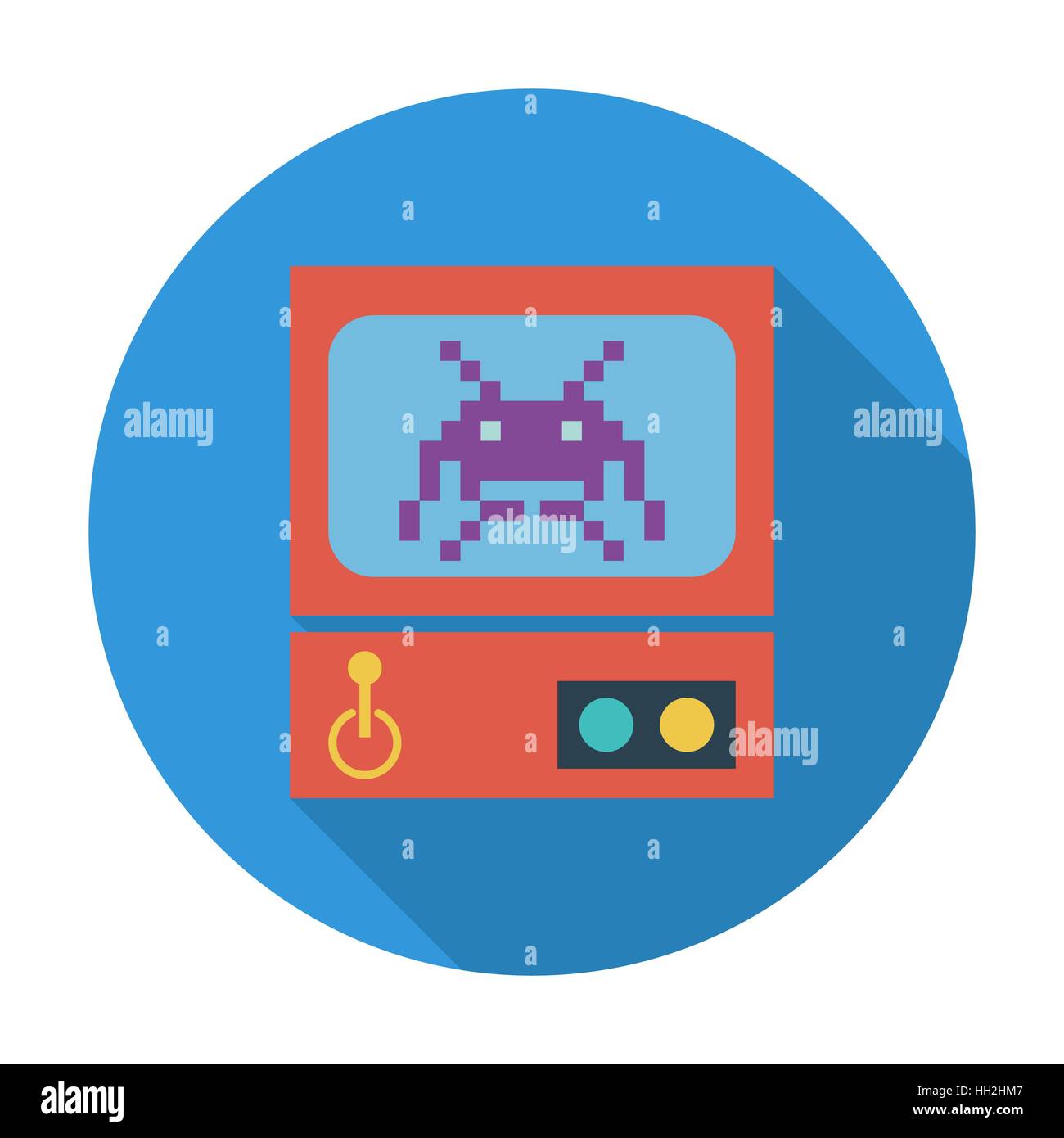Retro Arcade Machine. Flat icon for mobile and web applications. Vector ...
