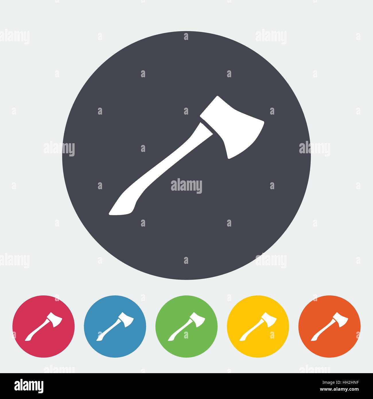 Axe. Single flat icon on the circle. Vector illustration Stock Vector ...