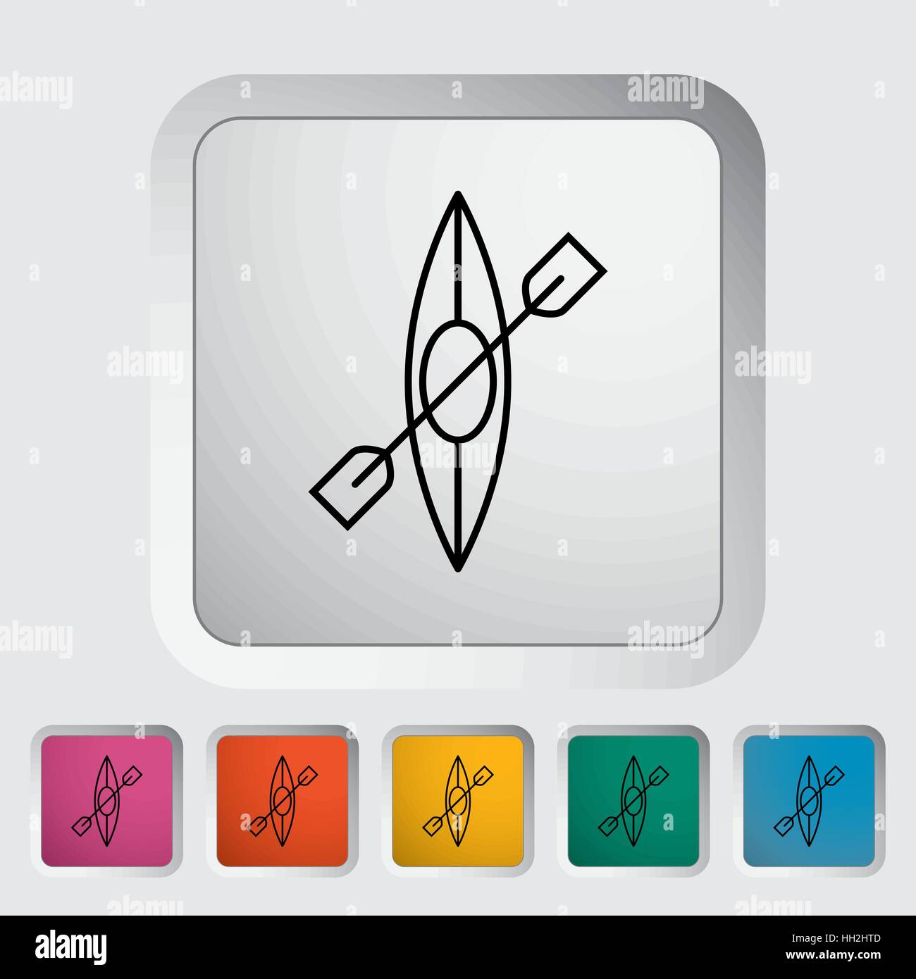 Canoe outline icon on the button. Vector illustration Stock Vector ...