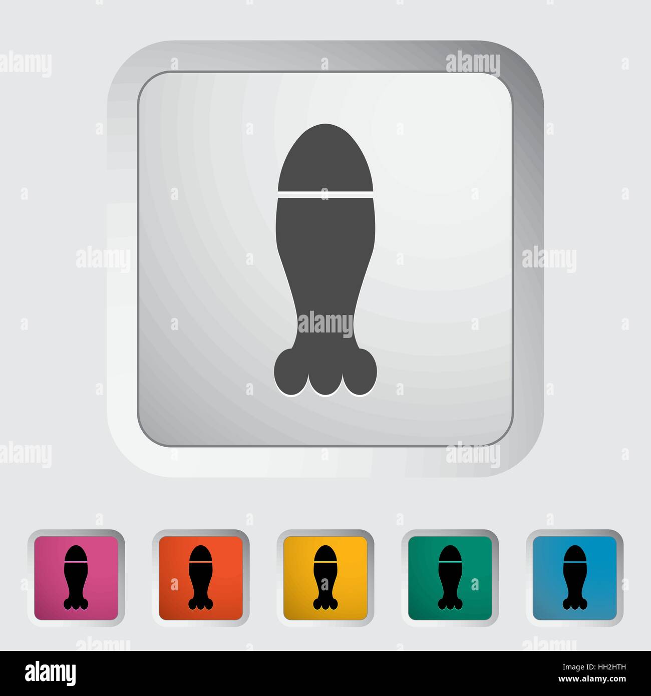 Bomb. Single color flat icon on the button. Vector illustration Stock ...