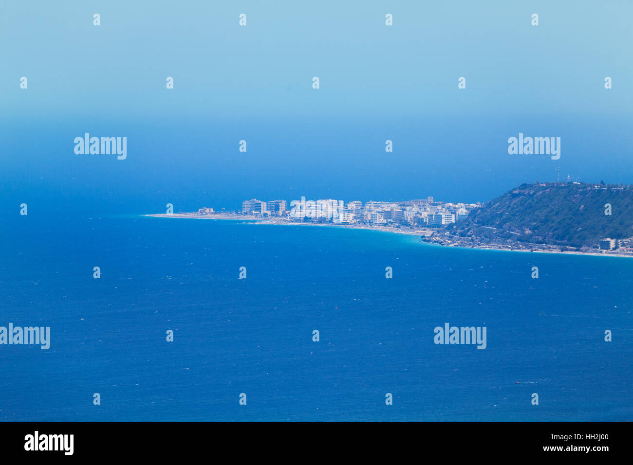 Beautiful aerial view of Rhodes skyline in haze Stock Photo - Alamy