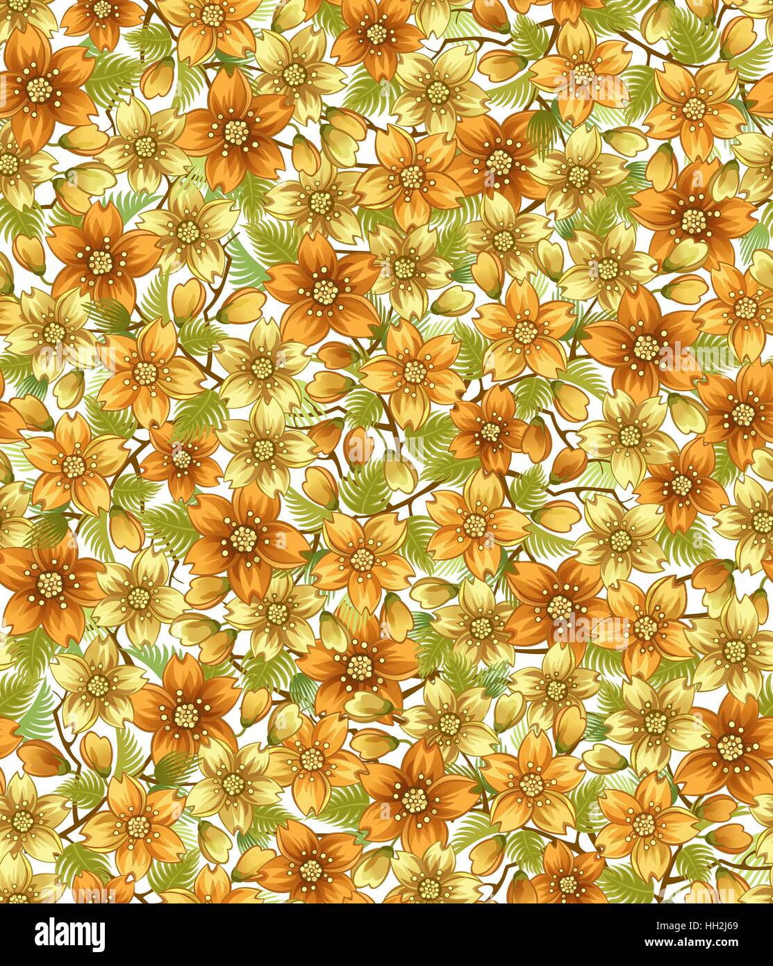 Vector Illustration. Seamless floral pattern Stock Vector Image & Art ...