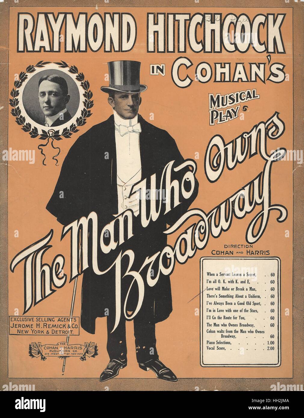 "The Man Who Owns Broadway" 1909 George M. Cohan Musical Sheet Music ...