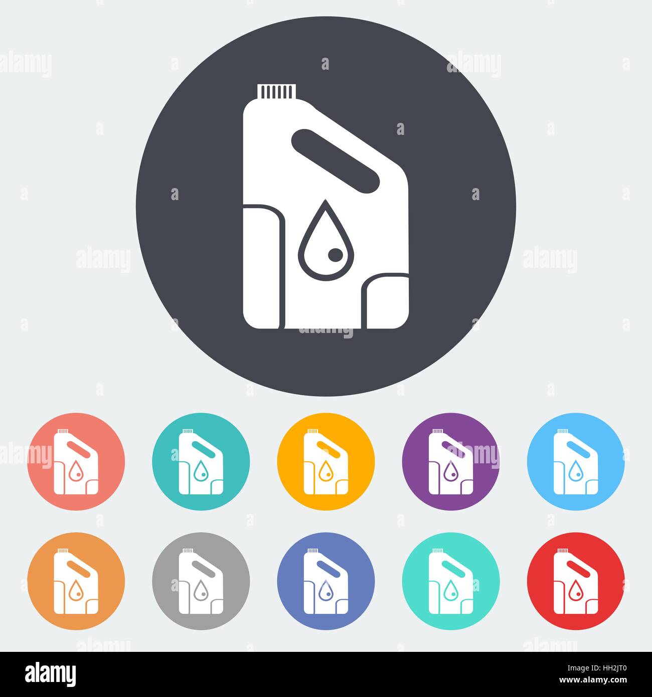 Cans of engine oil. Single flat icon on the circle. Vector illustration ...