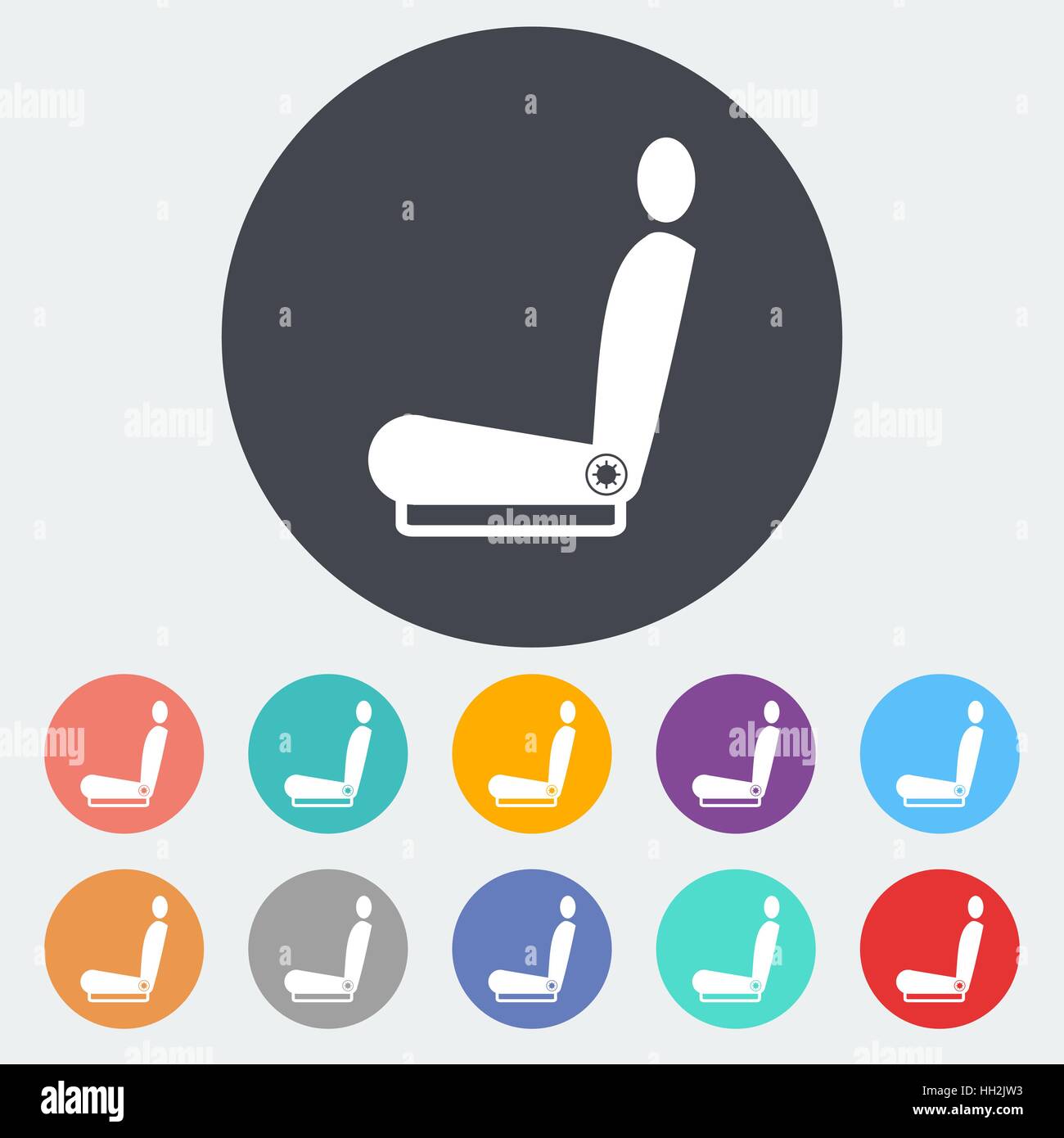 Heated seat. Single flat icon on the circle. Vector illustration Stock ...