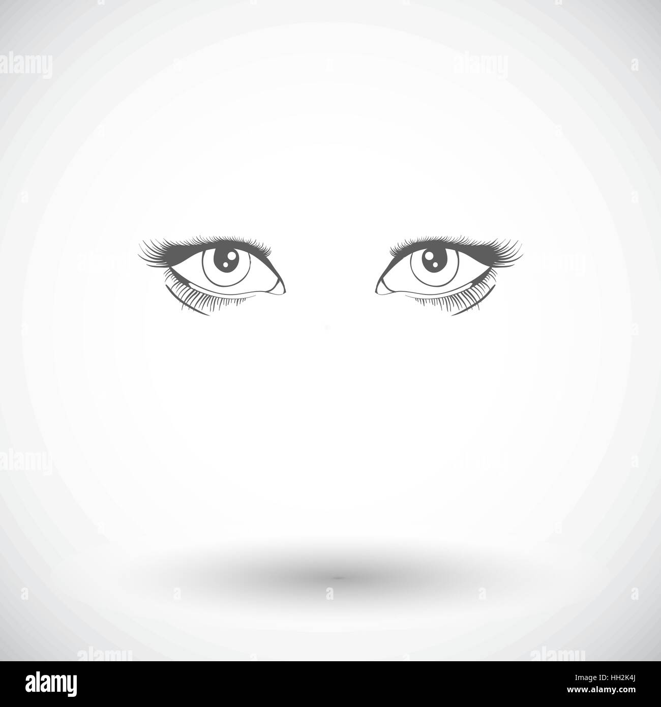Beautiful female eyes. Single flat icon on white background. Vector ...