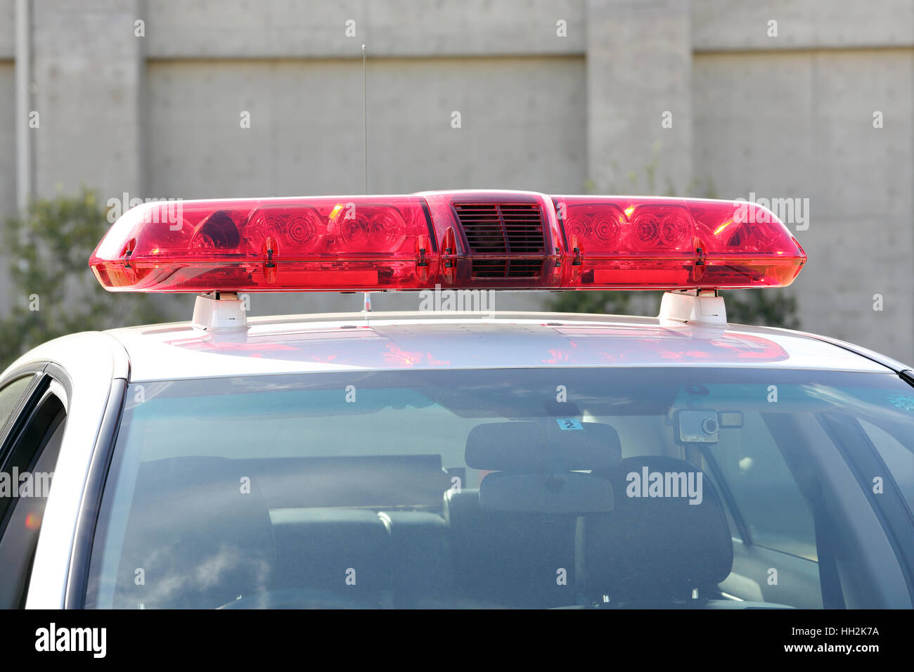 Police red light mounted on the roof of police car Stock Photo - Alamy