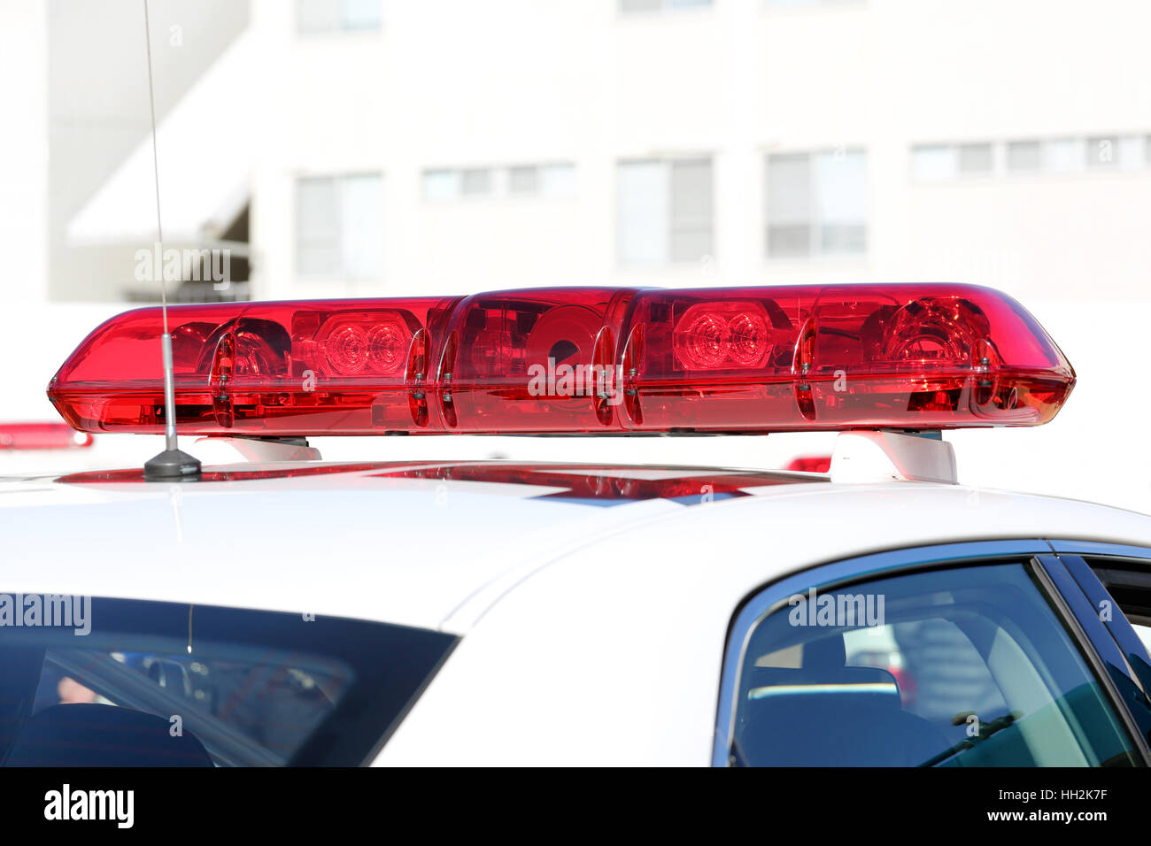 Police red light mounted on the roof of police car Stock Photo - Alamy