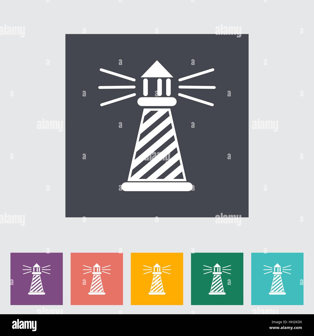 Lighthouse. Single flat icon. Vector illustration Stock Vector Image ...